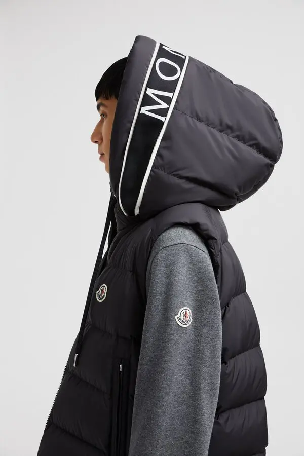 Moncler Cardamine Hooded Down Vest - Black | Editorialist