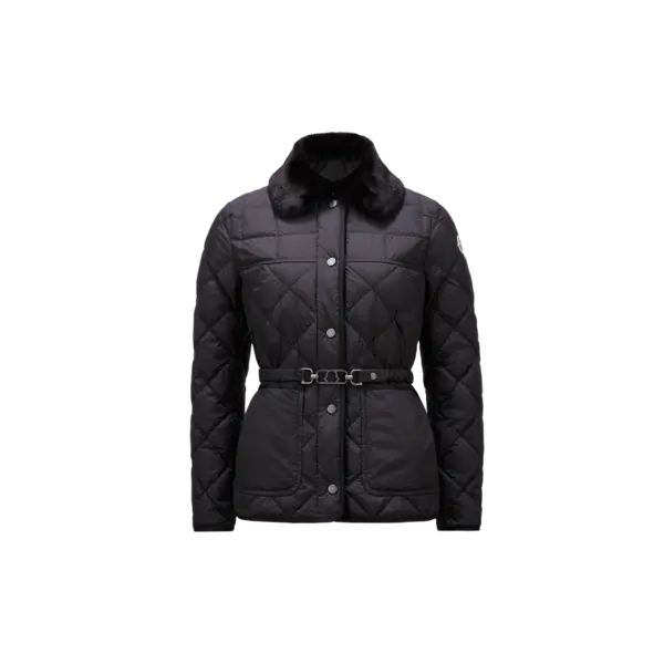 Moncler Cygne Faux Fur-trimmed Short Down Jacket