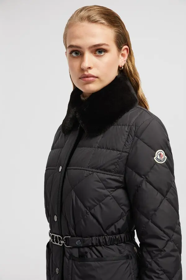Moncler Cygne Faux Fur-trimmed Short Down Jacket