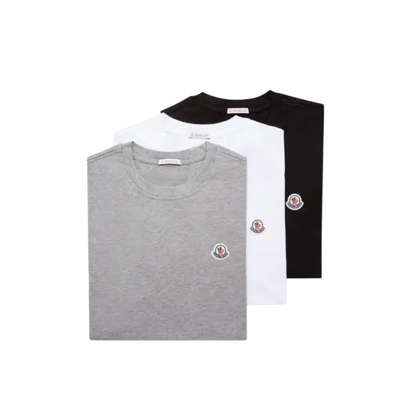 Moncler Logo Patch Cotton T-shirt - Multicolor