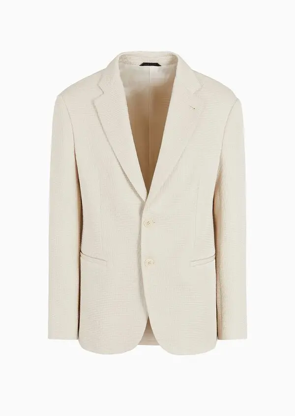 Giorgio Armani Single-breasted Jacket In A Quilted Silk Blend
