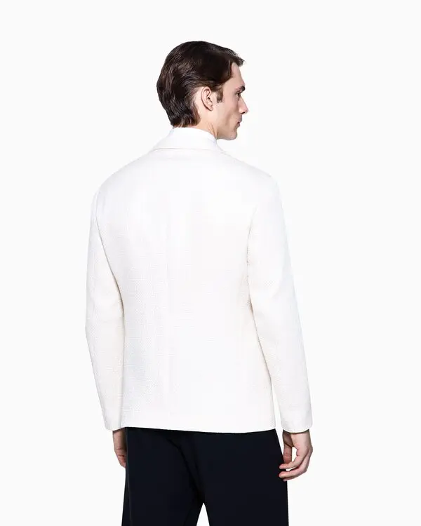 Giorgio Armani Single-breasted Jacket In A Quilted Silk Blend