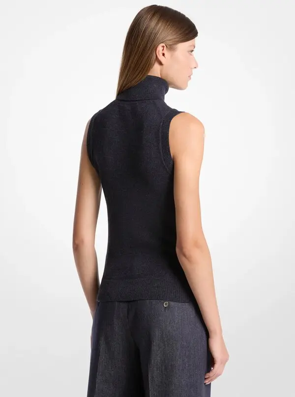 Michael Kors Cashmere Sleeveless Turtleneck
