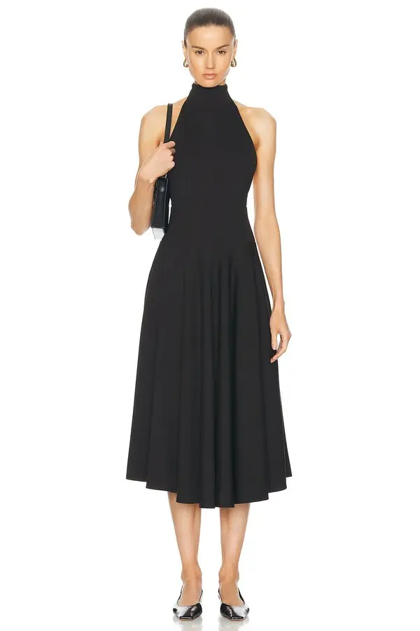 slim fit dress slacks Amber Lace Halter Dress (Black) main image 0