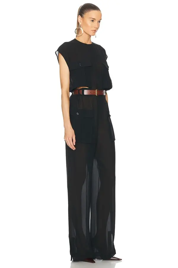 Saint Laurent Cap Sleeve Jumpsuit