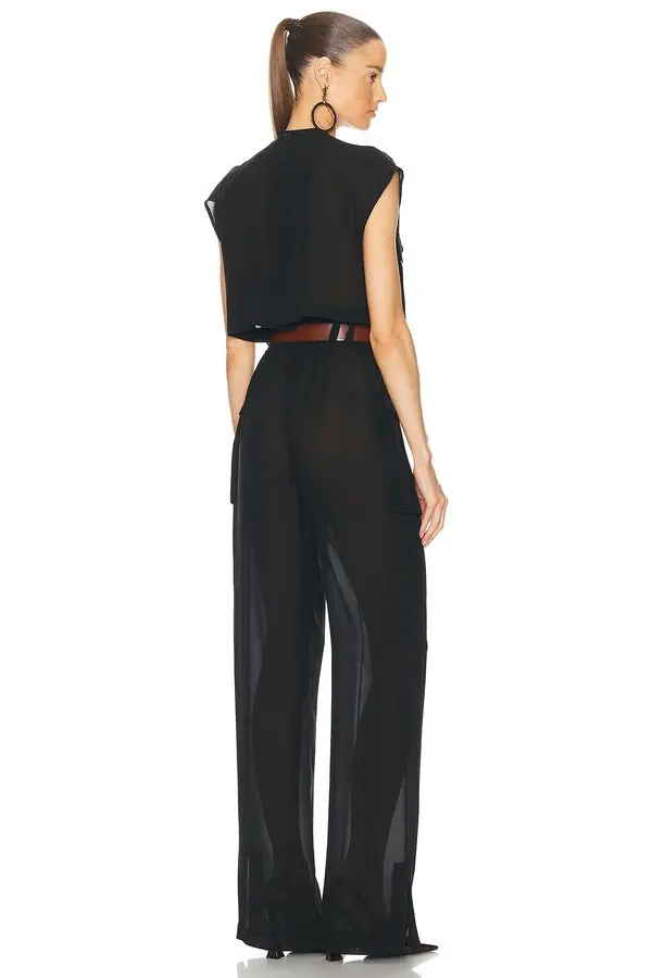 Saint Laurent Cap Sleeve Jumpsuit - Noir