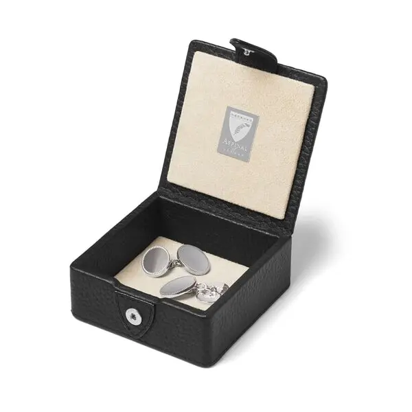 ASPINAL OF LONDON Stud Box In Tobacco Pebble - Black