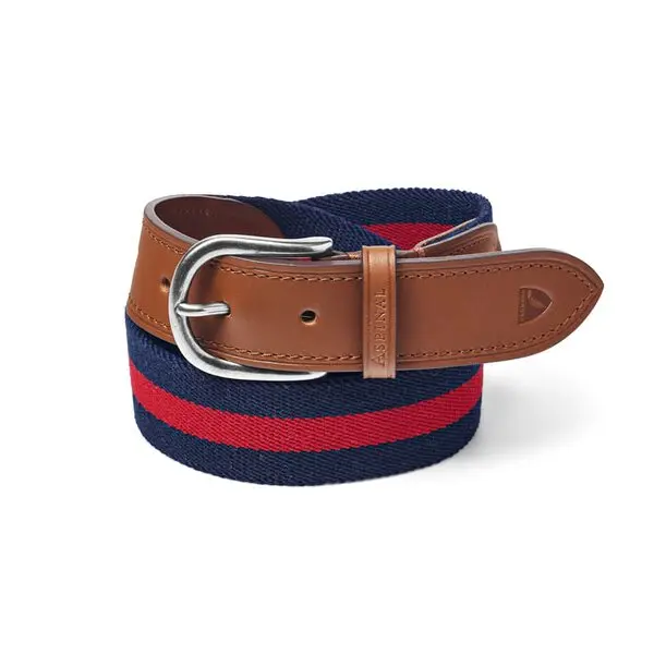ASPINAL OF LONDON Webbing Belt - Navy/red
