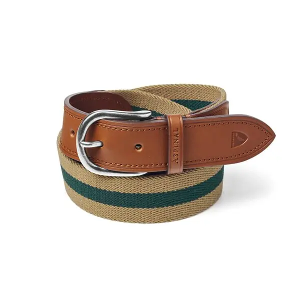 ASPINAL OF LONDON Webbing Belt - Neutral/green