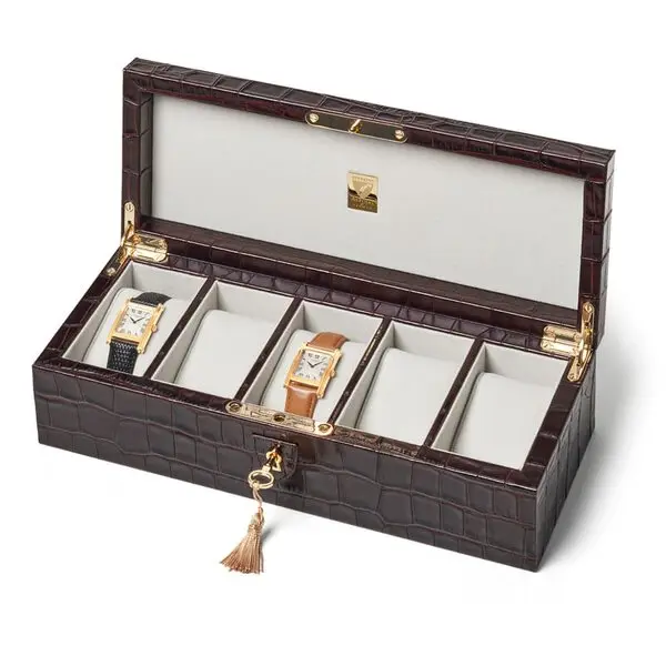 ASPINAL OF LONDON Five Piece Watch Box - Brown