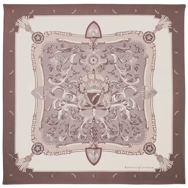 ASPINAL OF LONDON Signature Shield Silk Scarf - Neutral