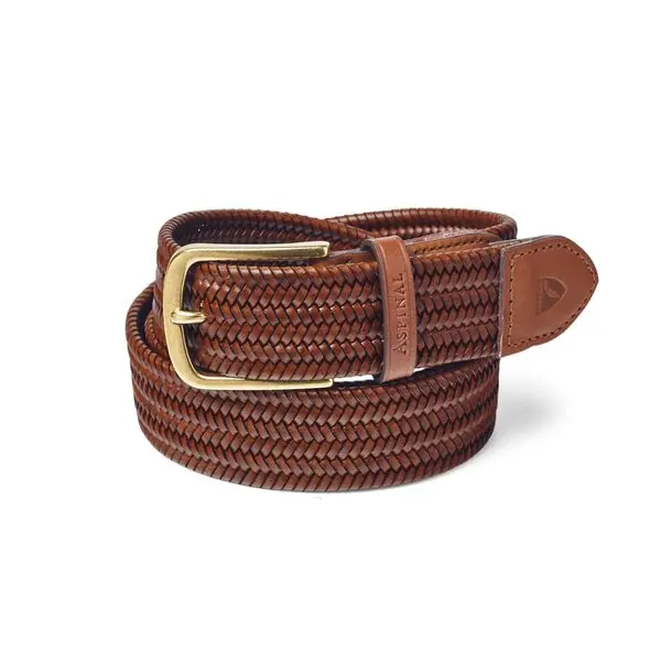 ASPINAL OF LONDON Woven Leather Belt - Tan