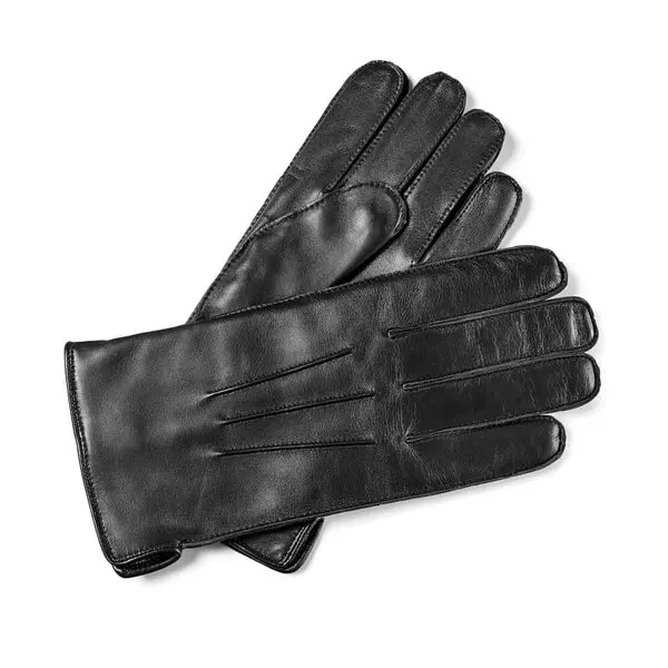 ASPINAL OF LONDON Cashmere Lined Leather Gloves - Black