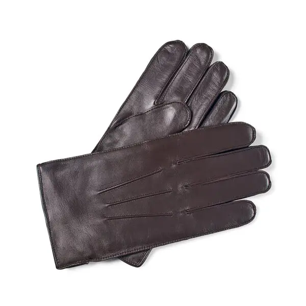 ASPINAL OF LONDON Cashmere Lined Leather Gloves - Brown