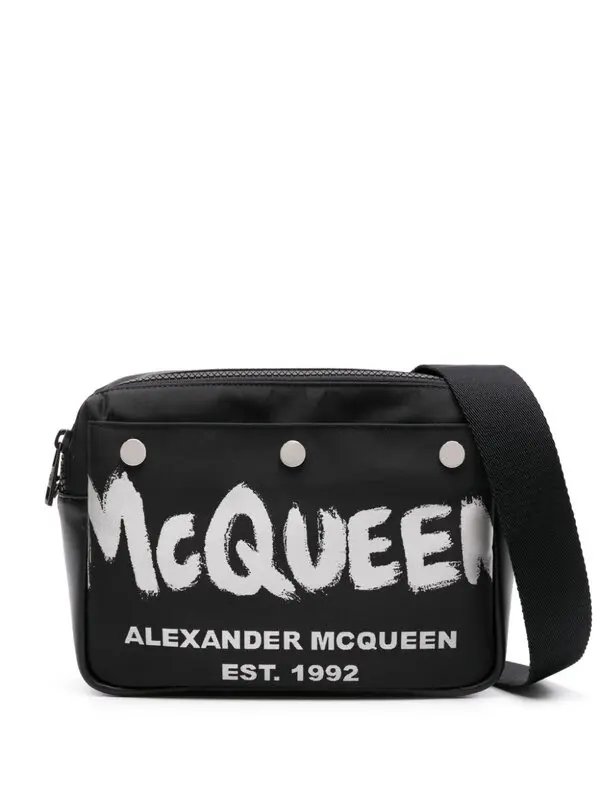Alexander McQueen Logo-print Messenger Bag - Black