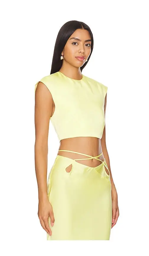 Bardot Anya Satin Cropped Top