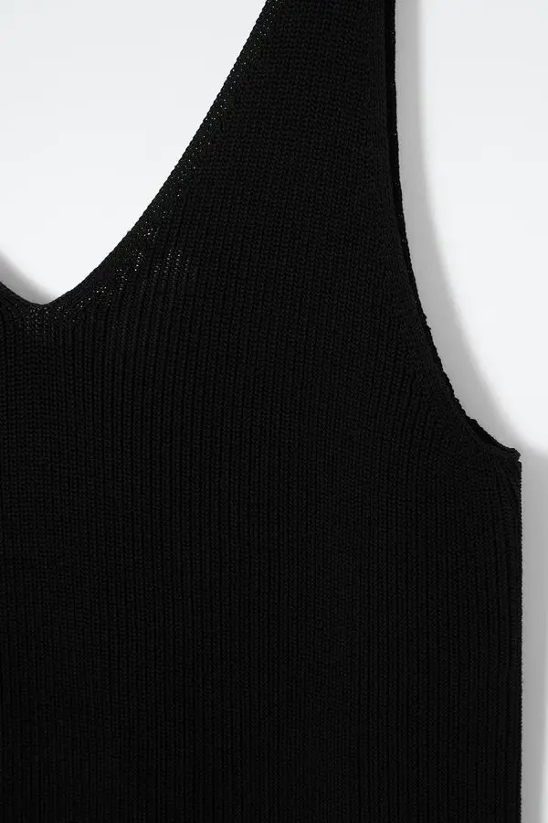 Cos Ribbed-knit Tank Top - Black