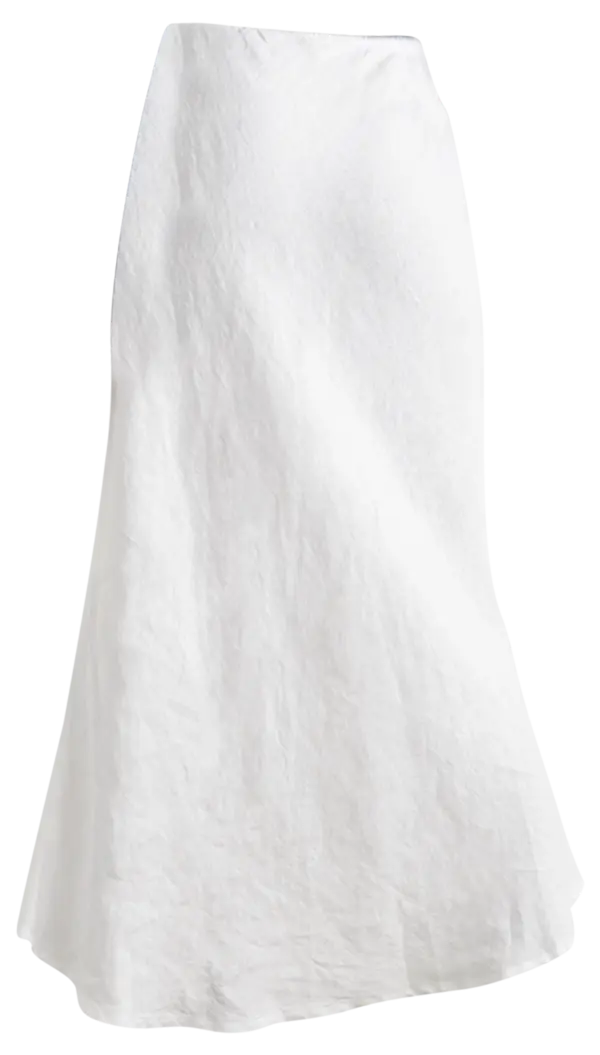 JAMES PERSE Surfside Asymmetric Linen Skirt - White