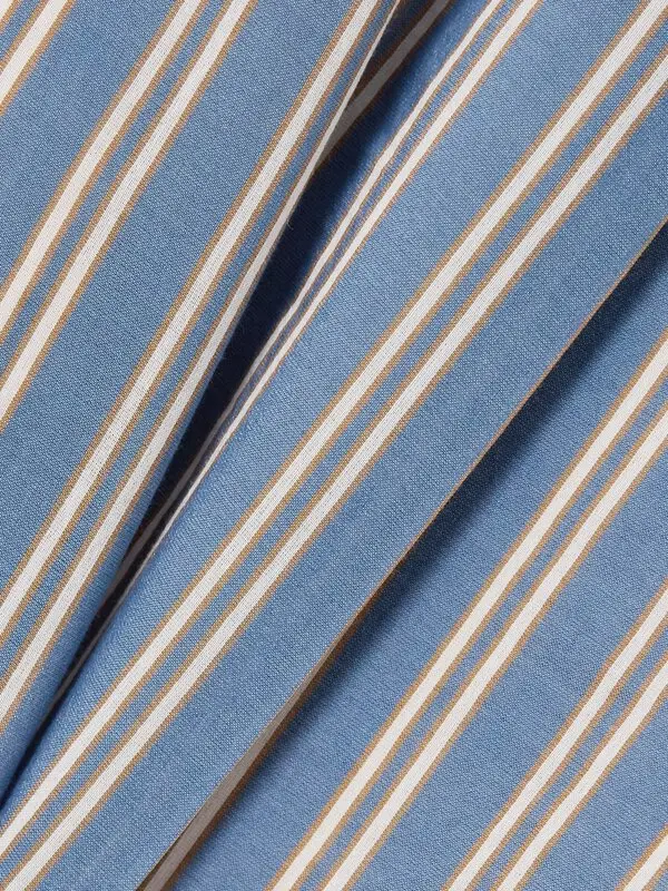 Brunello Cucinelli Pleated Striped Cotton And Silk-blend Shorts