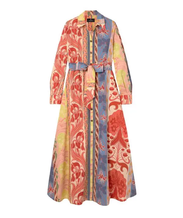 Etro - Printed Cotton-blend Poplin Maxi Shirt Dress