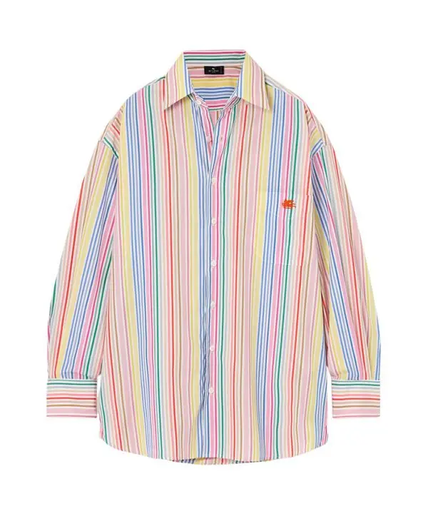 Etro - Etro Logo-embroidered Striped Cotton-poplin Shirt