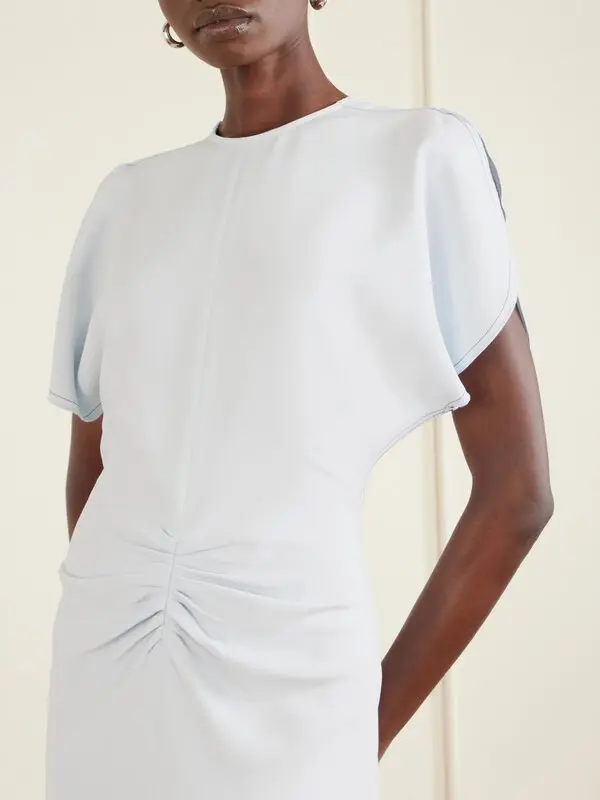 Victoria Beckham Gathered Crepe Midi Dress