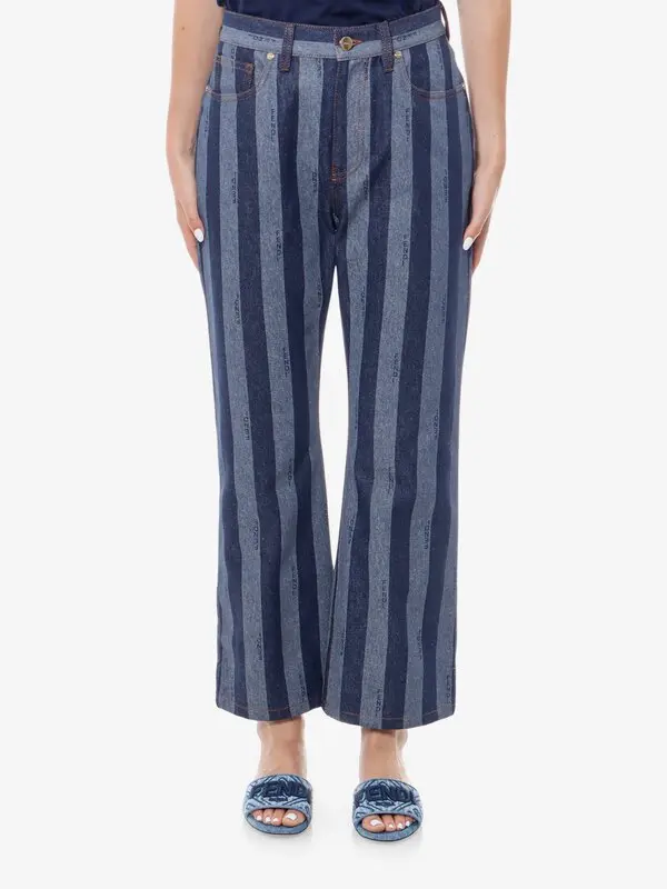 Fendi Cotton Jeans With Stripes