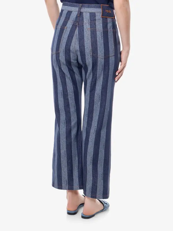 Fendi Cotton Jeans With Stripes