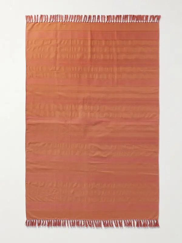 Loro Piana Fringed Striped Cotton Towel