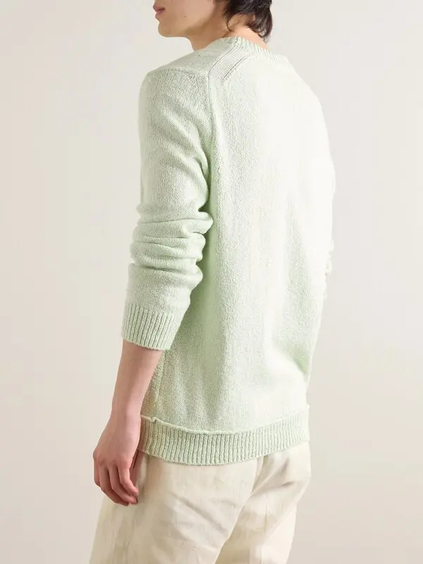 Zegna Organic Cotton And Silk-blend Sweater - Green