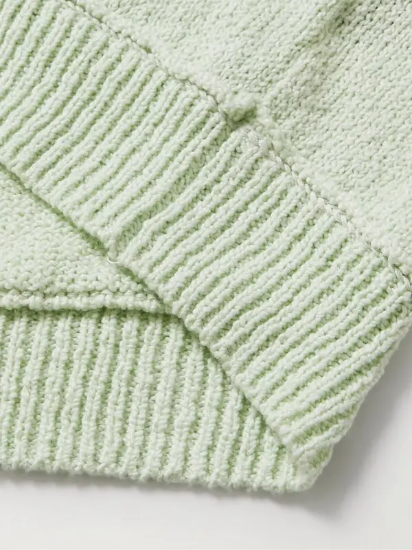 Zegna Organic Cotton And Silk-blend Sweater - Green