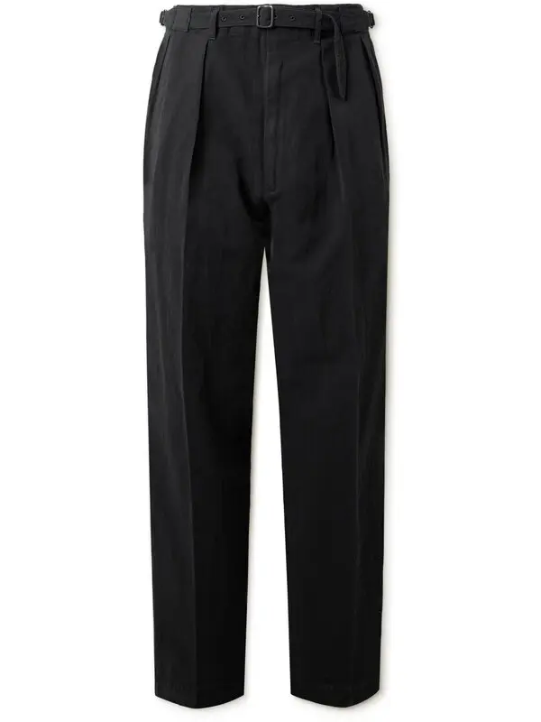 Kaptain Sunshine Gurkha Straight-Leg Belted Trousers In Black - 40
