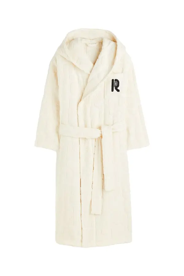 Rabanne H&m Patterned Cotton Bathrobe - Beige