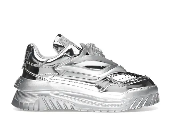 Versace Odissea Caged Metallic Sneakers - Silver