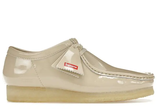 Clarks Wallabee Patent Leather Boots - Tan