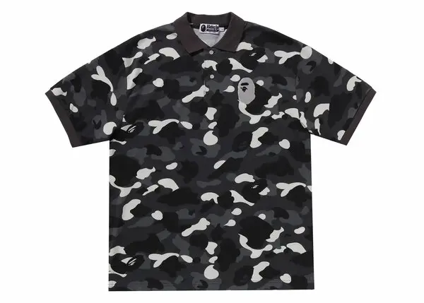 A BATHING APE City Camo Large Ape Head Relaxed Fit Polo Shirt - Black