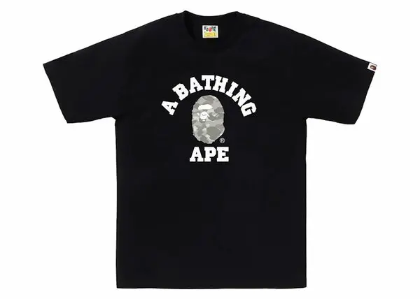 A BATHING APE City Camo College Tee Shirt - Black/grey
