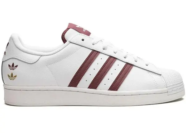Adidas Superstar Sneakers - Cloud White/quiet Crimson/gold Foil