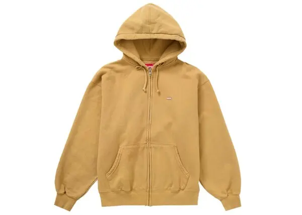 Supreme Overdyed Small Box Zip-up Hooded Sweatshirt - Sand