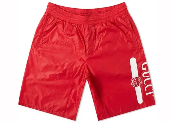 Gucci Logo Leg Swim Shorts - Red