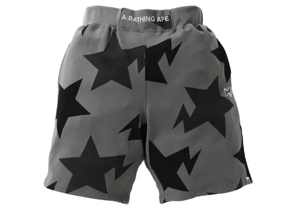 A BATHING APE Sta Pattern Wide-fit Sweat Shorts - Black