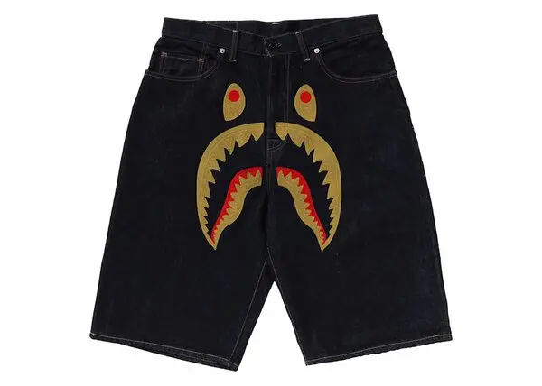 A BATHING APE Shark Denim Shorts