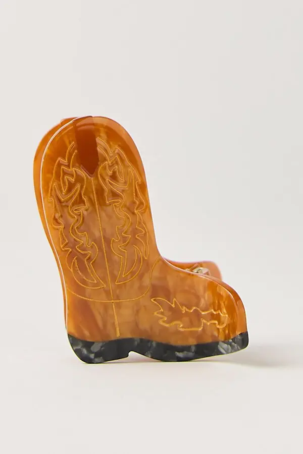 SOLAR ECLIPSE Hand-painted Claw Clip - Cowboy Boot