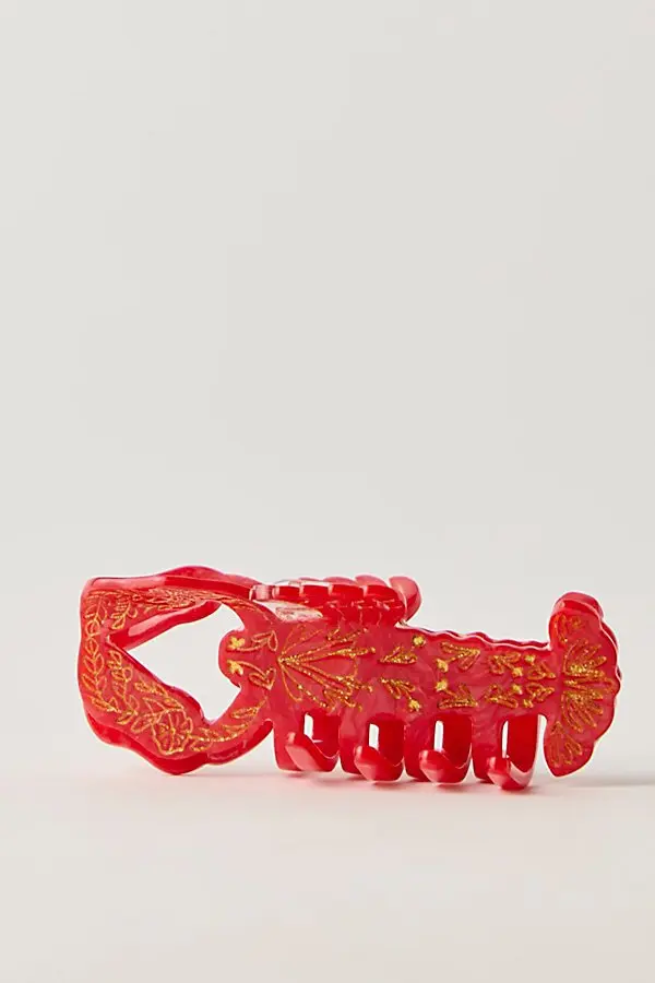 SOLAR ECLIPSE Hand-painted Claw Clip - Red