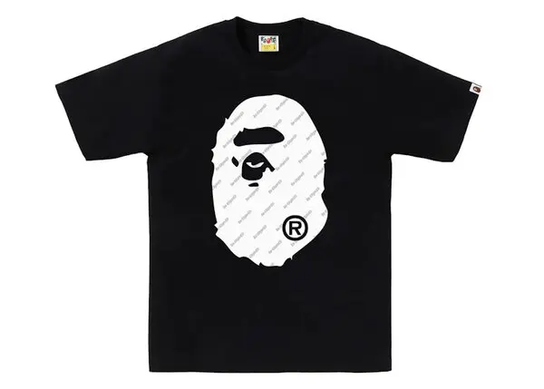A BATHING APE Hexagram Big Ape Head Tee Shirt - Black