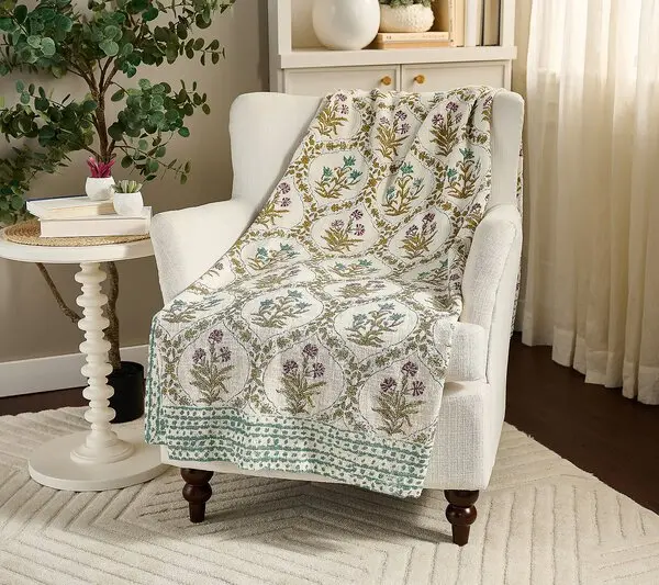 COZY COTTAGE BY LIZ MARIE 60' X 70' Spring Floral Throw - One-color