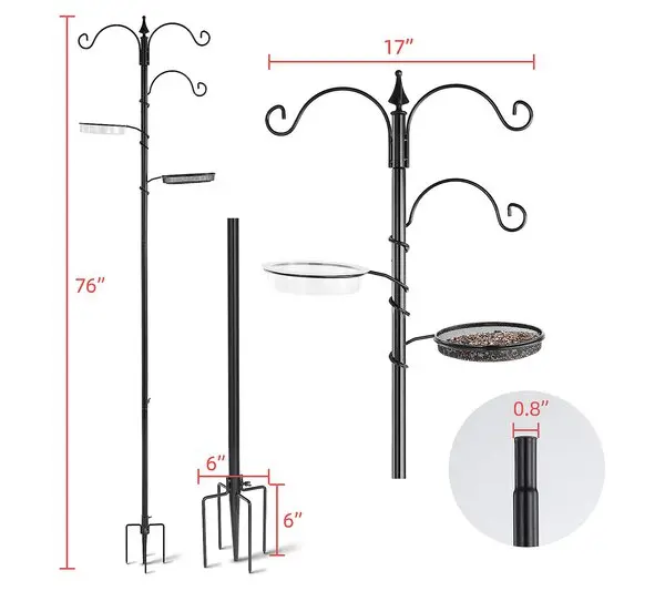 BACKYARD EXPRESSIONS Bird Feeding Station -77' / 5 Prong Base