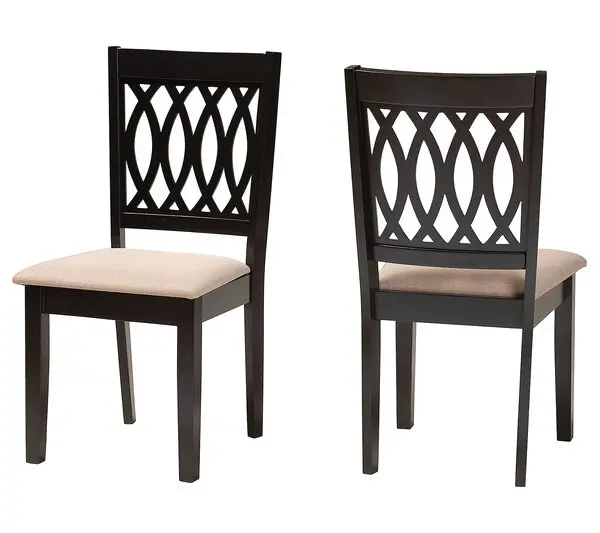 BAXTON STUDIO Florencia Fabric And Wood Dining Air Set Of 2 - One-color