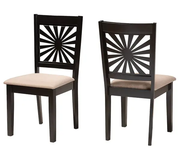 BAXTON STUDIO Olympia Fabric And Wood Dining Ch Air Set Of 2 - One-color
