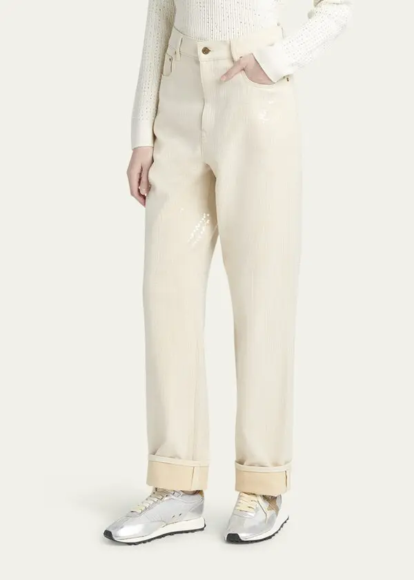 GOLDEN GOOSE Journey Kim Sequined Straight-leg Jeans